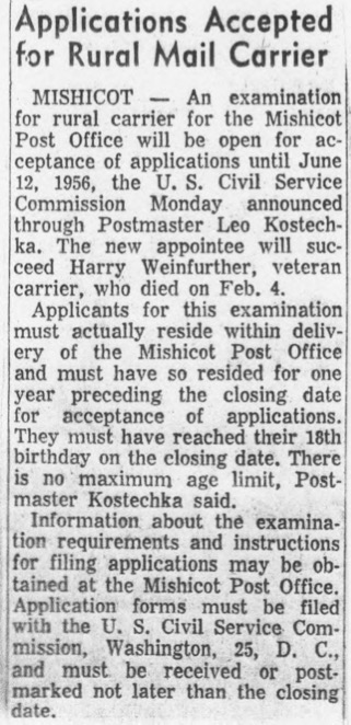 Applications Accepted For Rural Mail Carrier Article – Mishicot ...