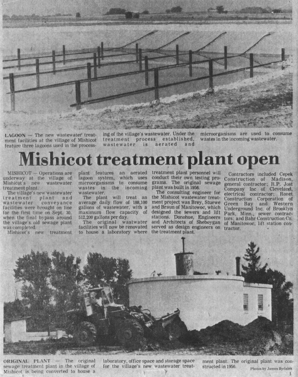 Mishicot Wastewater Treatment Facilities Articles – Mishicot Historical ...