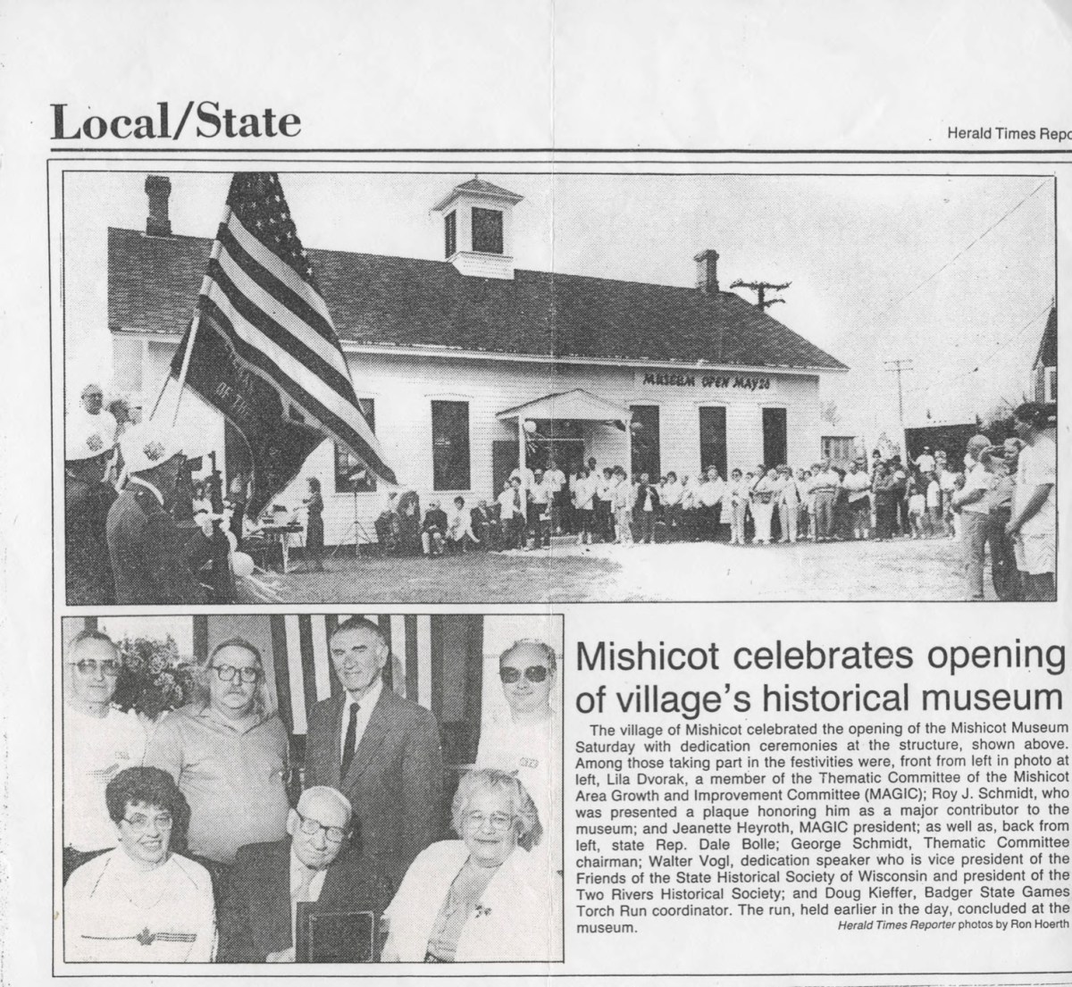 Mishicot Historical Museum Grand Opening Article – Mishicot Historical ...