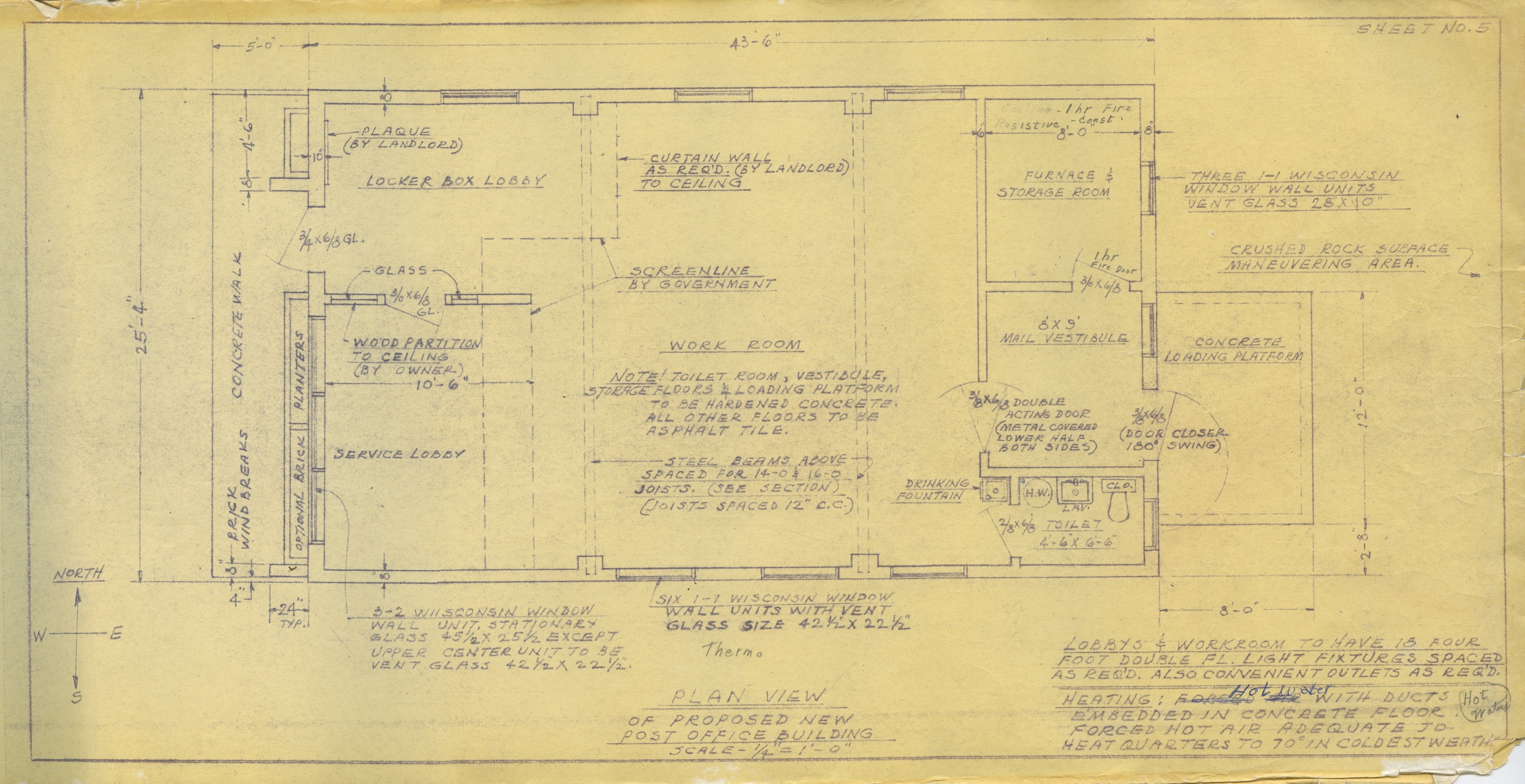 Mishicot Post Office Blueprints Set 1 — 1959 – Mishicot Historical Museum