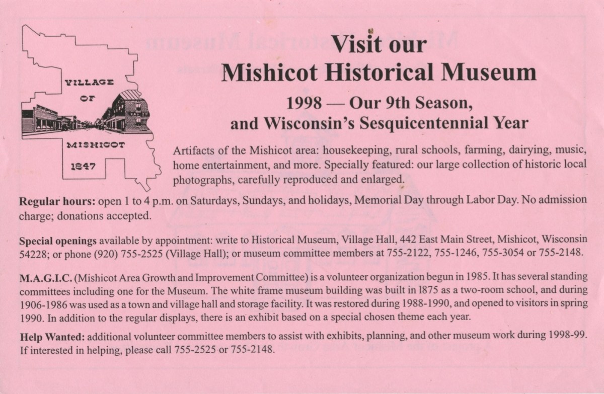 Mishicot Historical Museum Flyers – Mishicot Historical Museum